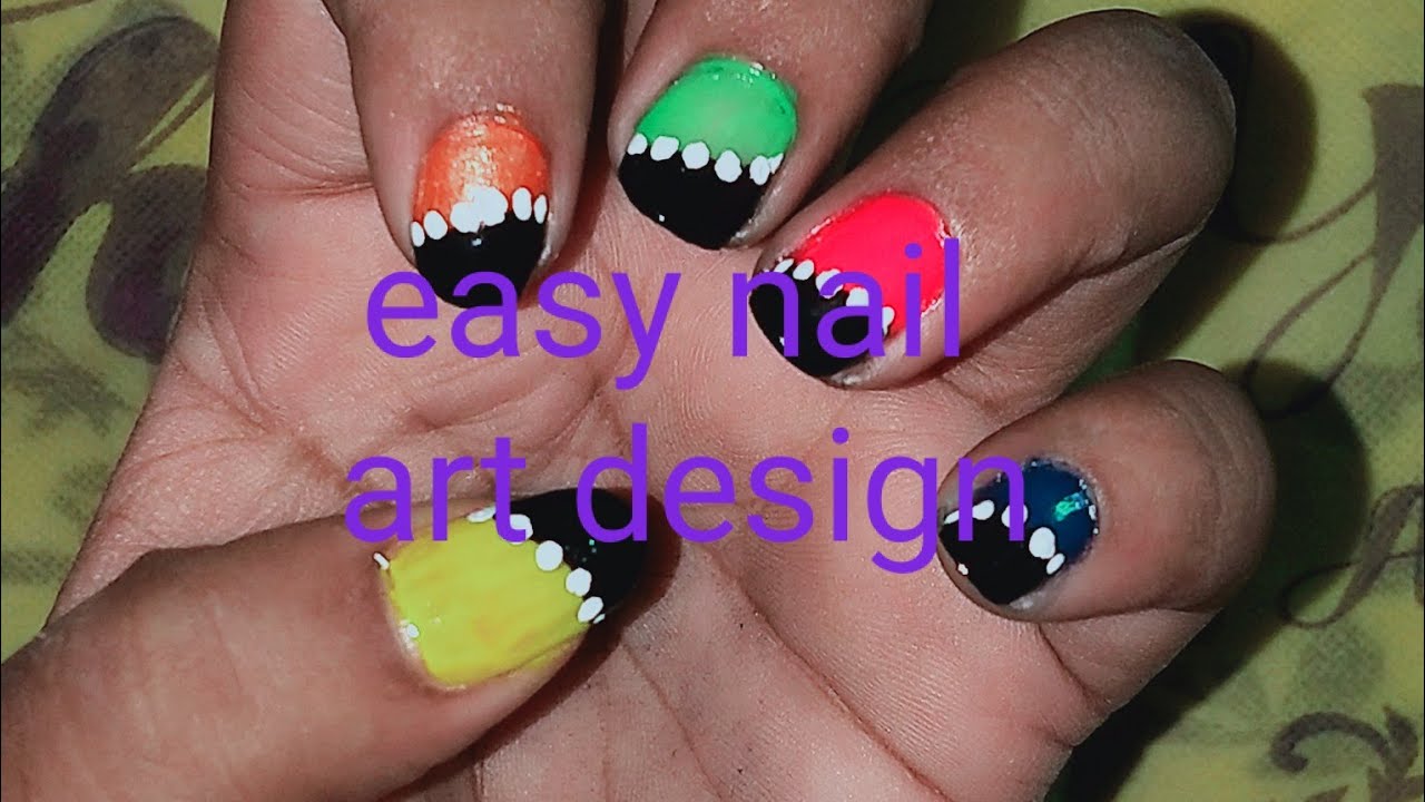 how to make nail art design tutorial 💅💅/simple and beautiful nail art# ...