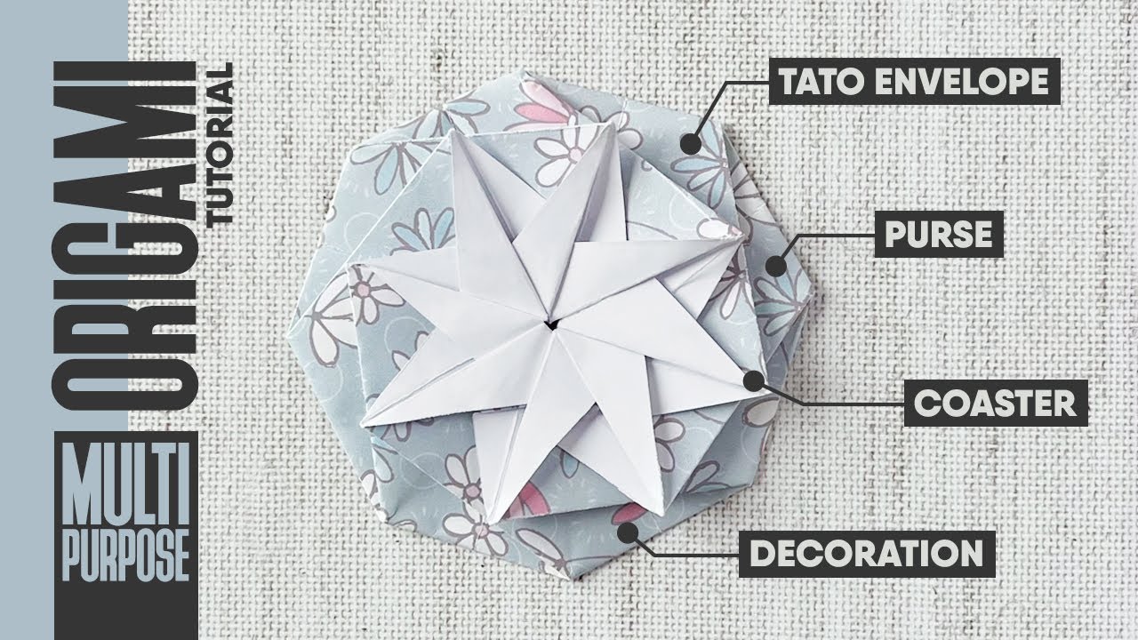 Origami Octagonal Star Coaster, Envelope or Purse | How to Make ...