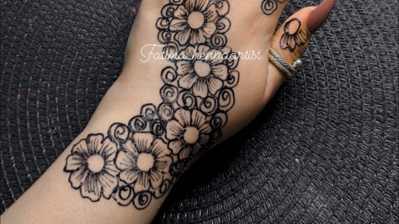 Easy henna flower tutorial - YouTube