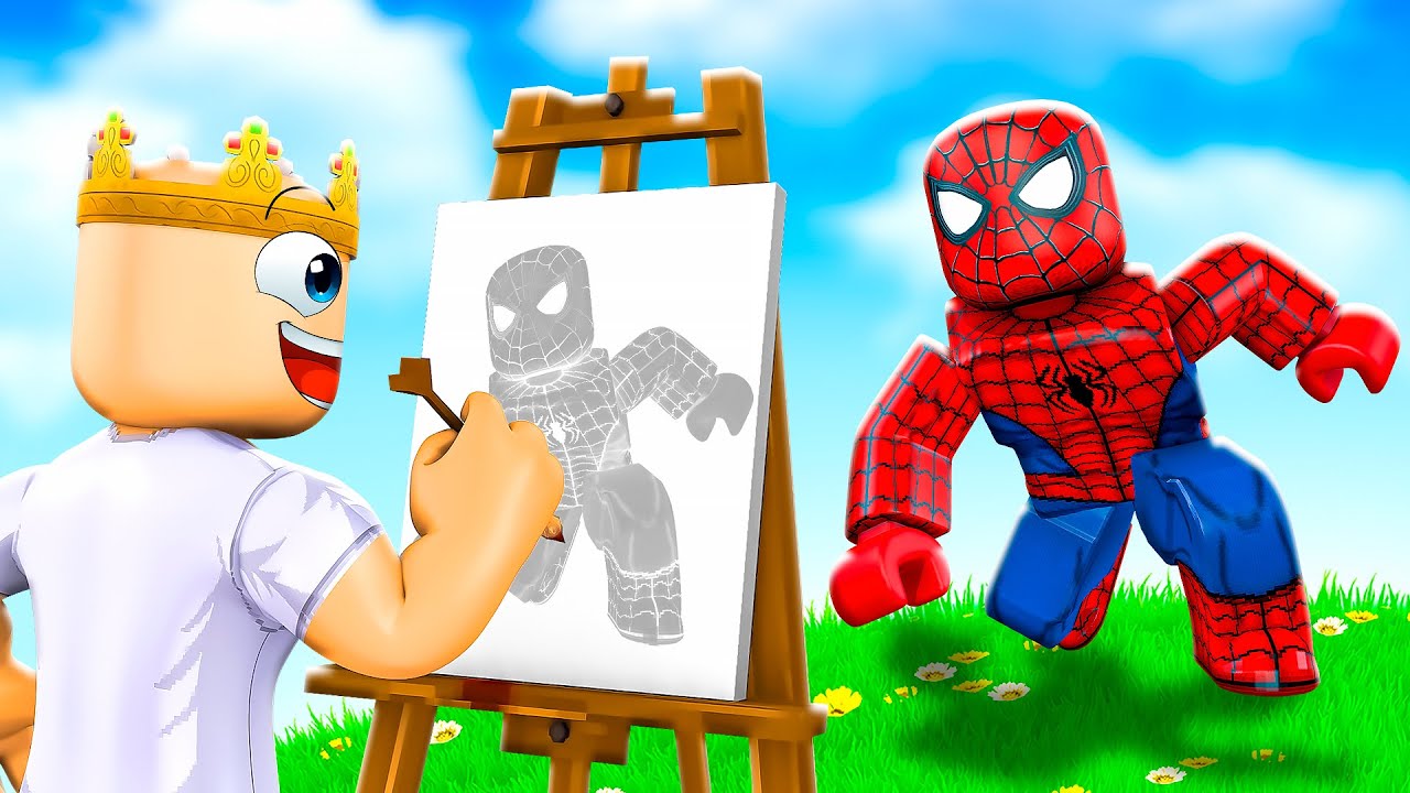 Drawing SPIDERMAN To LIFE in ROBLOX - YouTube