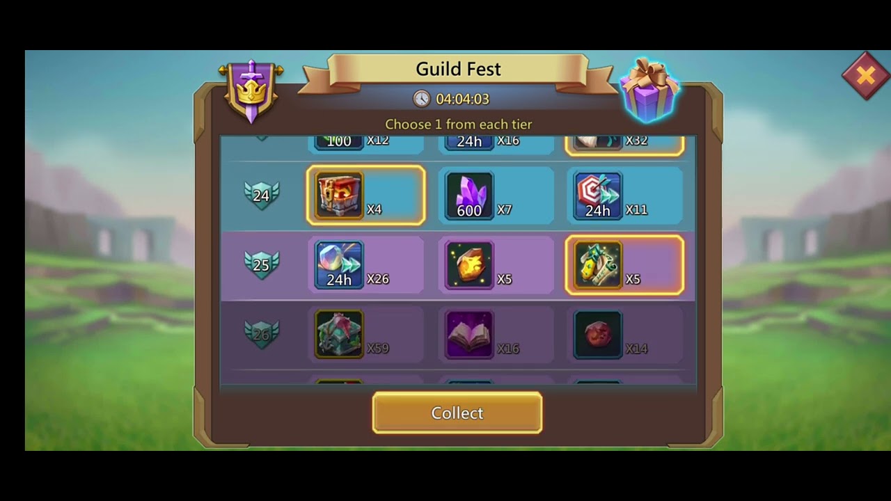 Guild Fest How to choose gifts according to priority guild won 25 ...