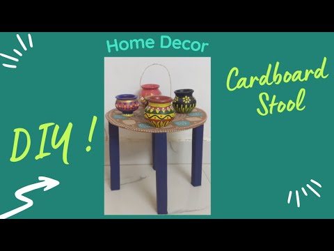 Cardboard stool | DIY | Best out of waste | Home Decor | Easy making of ...