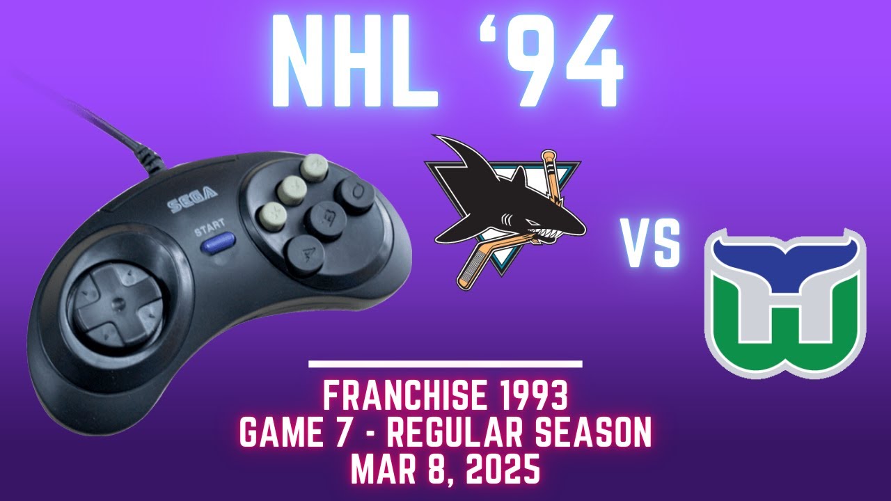 16-Bit Hockey Throwdown! Sharks vs. Whalers in NHL '94 (1993 Rosters) - YouTube