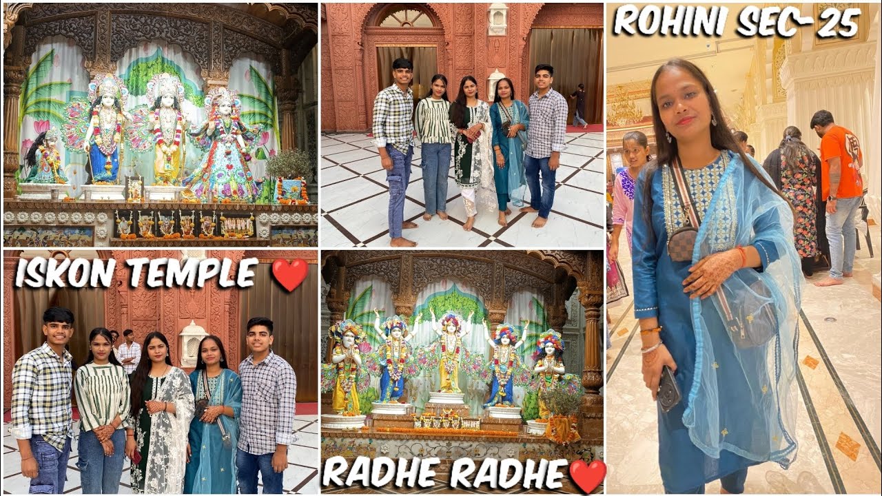 Iskcon temple Rohini Sec-25 ️ # Radhe Radhe #cousins /poojasahnivlogs ...