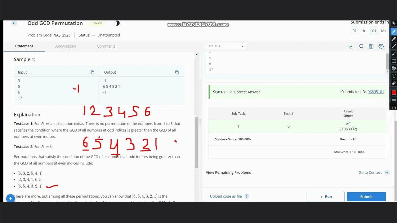 Odd GCD Permutation | NAS_2523 | Codechef | STARTERS 91 | Full solution - YouTube
