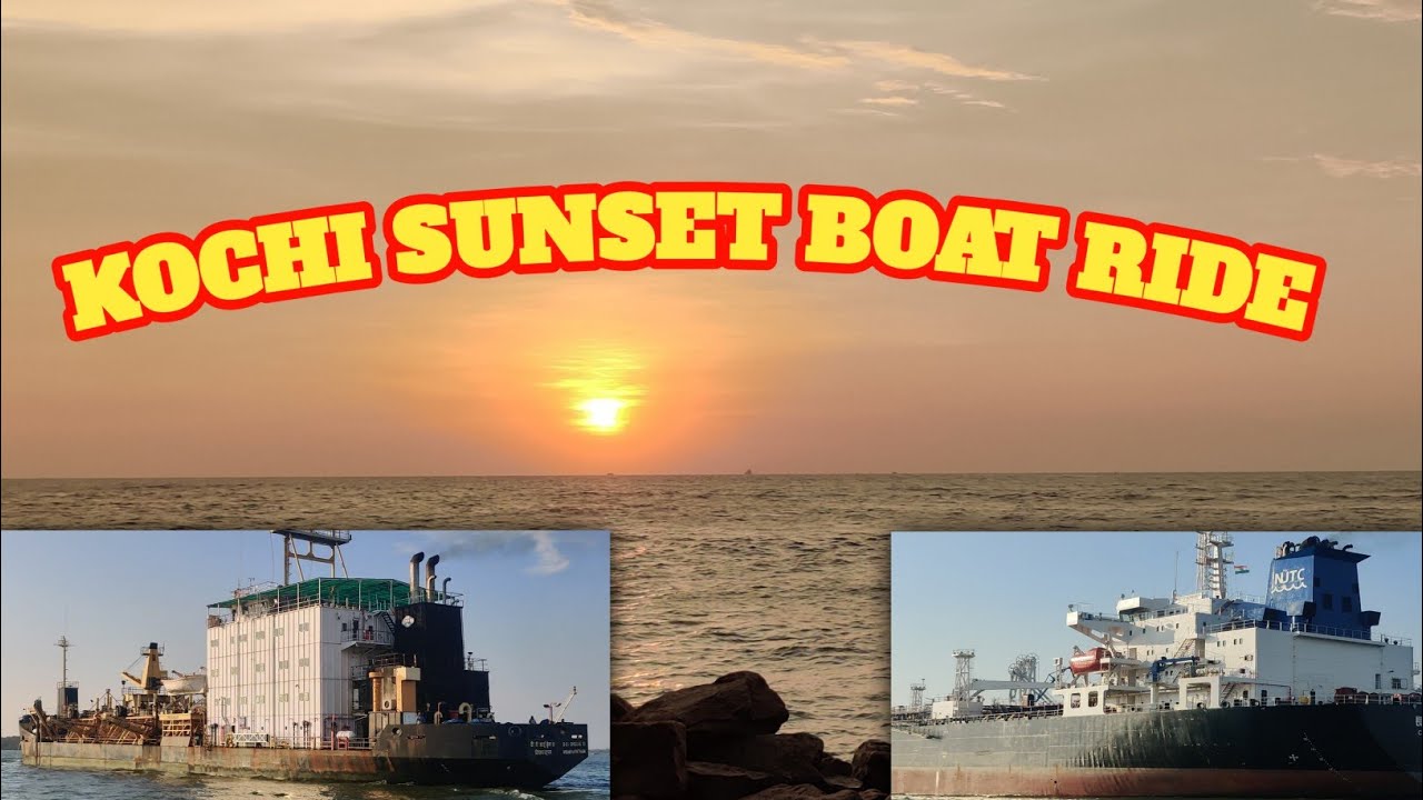 KOCHI BEACH VIEW SUNSET BOAT RIDE!! - YouTube