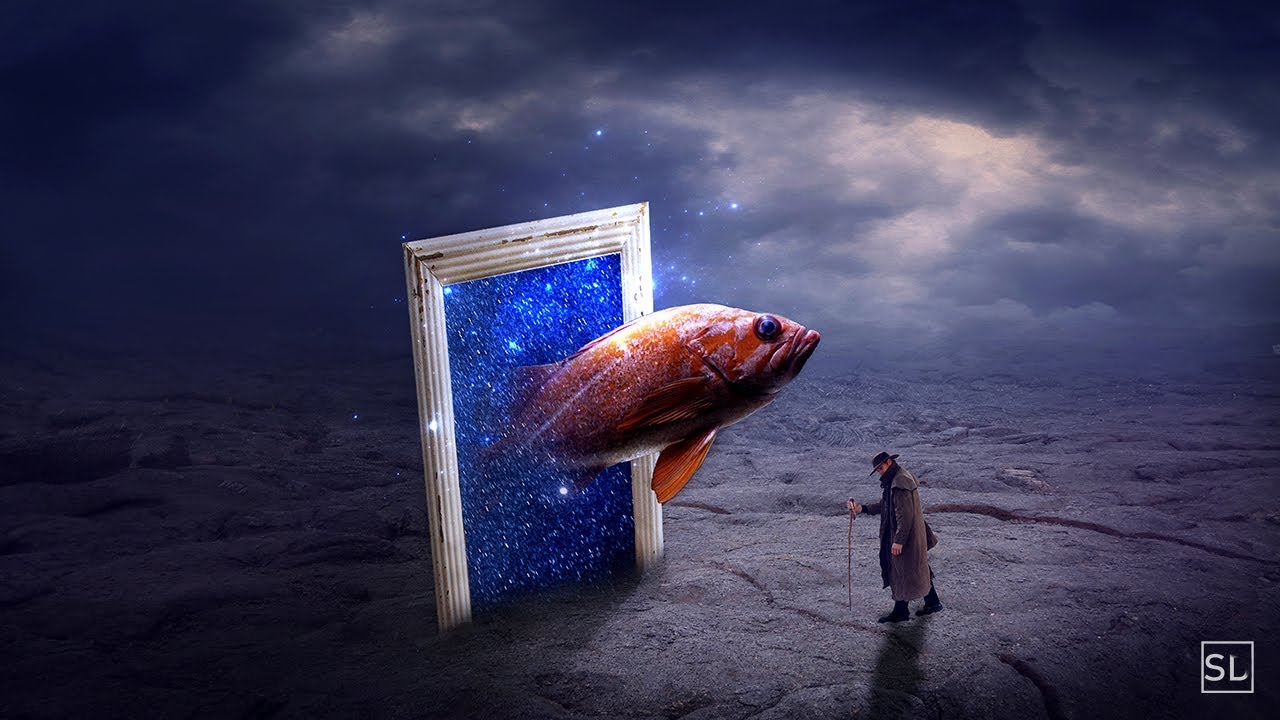 Fantasy Fish Out Of Frame Photo Manipulation Photoshop Tutorial - YouTube