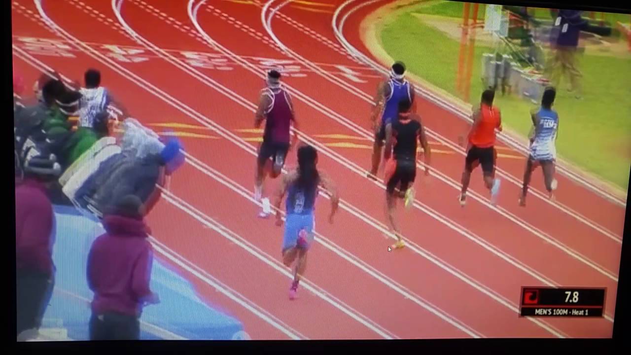 2016 njcaa nationals eli hall 100m prelims 10.18 - YouTube