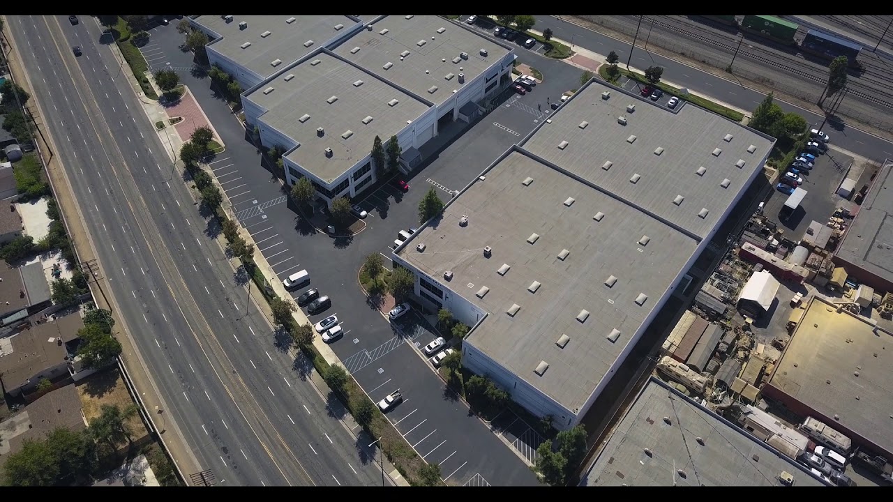 Aerial Drone Shots of Commercial Warehouse Unit in City of Industry ...