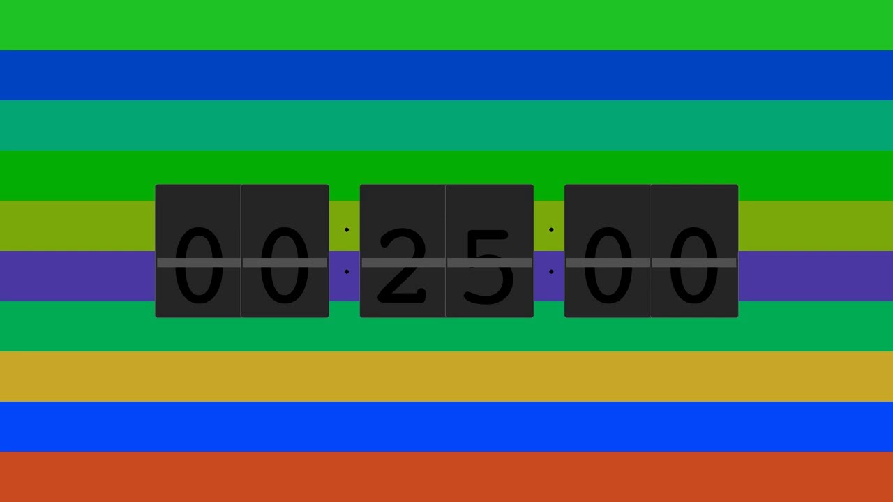 Retro-Inspired 25 Minute Countdown Timer | Bright & Minimalist Design ...