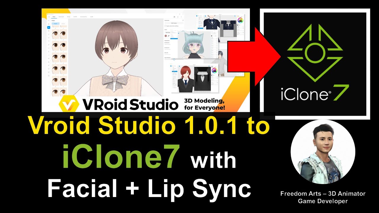 Vroid Studio Version 1.0 to iClone 7.9 with facial + viseme + lip sync - Full Tutorial November ...