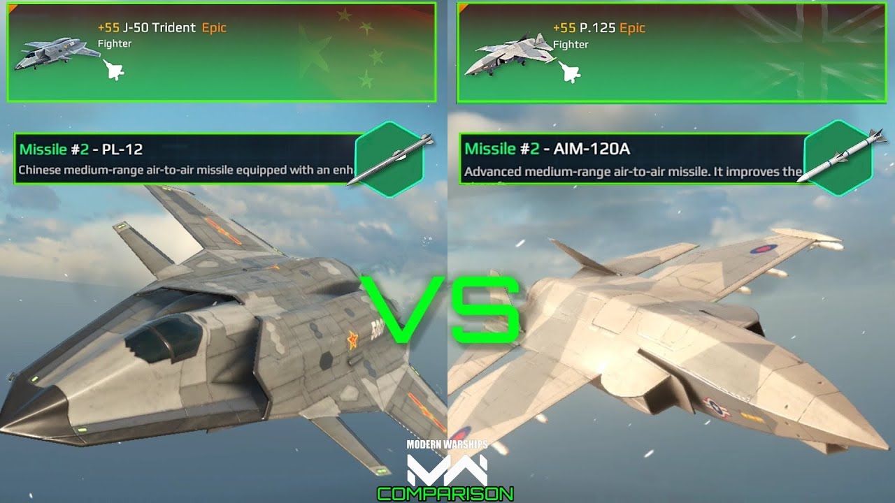 P 125 VS J 50 Trident | Fighter Jet Comparison | Modern Warships - YouTube