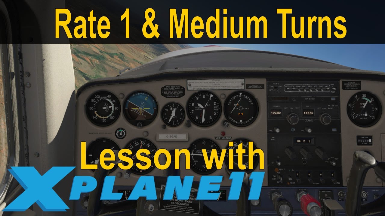Rate 1 and Medium Aircraft Turns Flight Lesson - YouTube