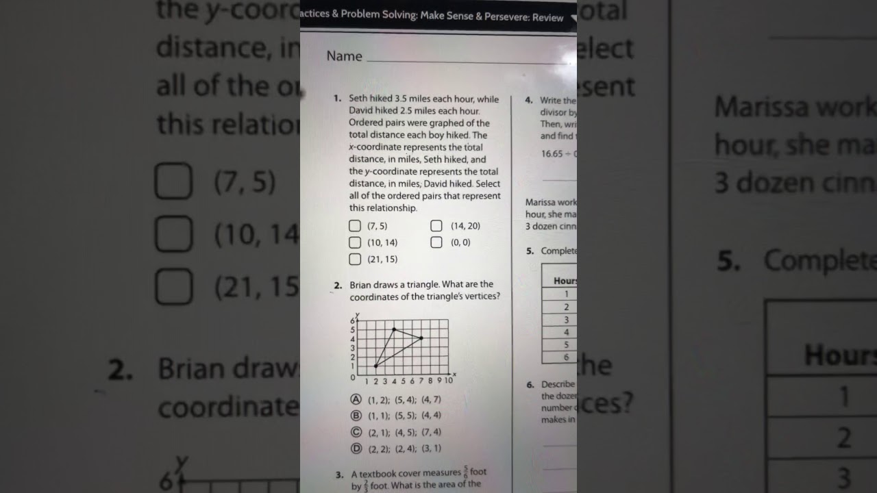 Grade 5 Coordinate plane and fractions - YouTube