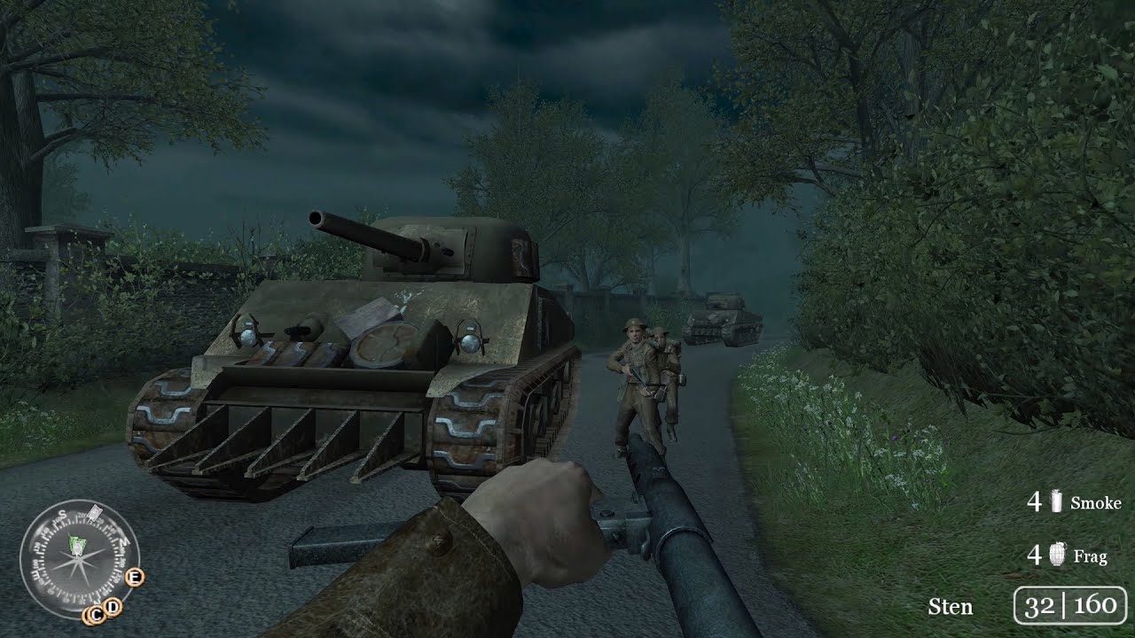 Call of Duty 2 - The Battle for Caen - "The Tiger" - YouTube