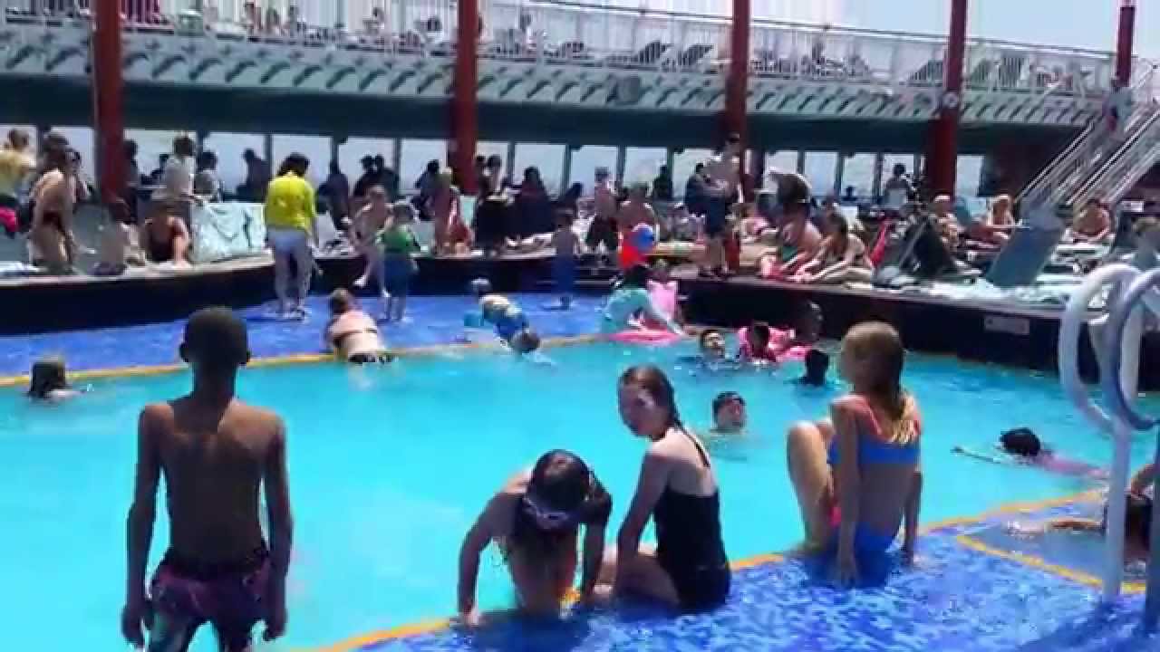 Norwegian Pearl - Deck 12: First dip at the pool - YouTube
