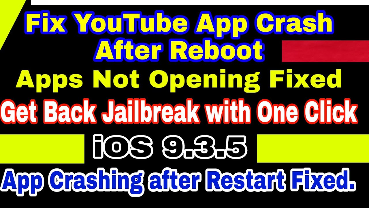 How to Fix YouTube Crashing after Reboot iPad iOS 9.3.5 After Restart ...