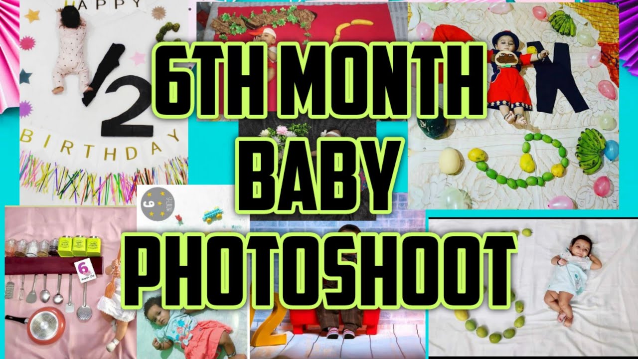 6th Month Theme Baby Photoshoot Ideas At Home|Six Month Birthday ...