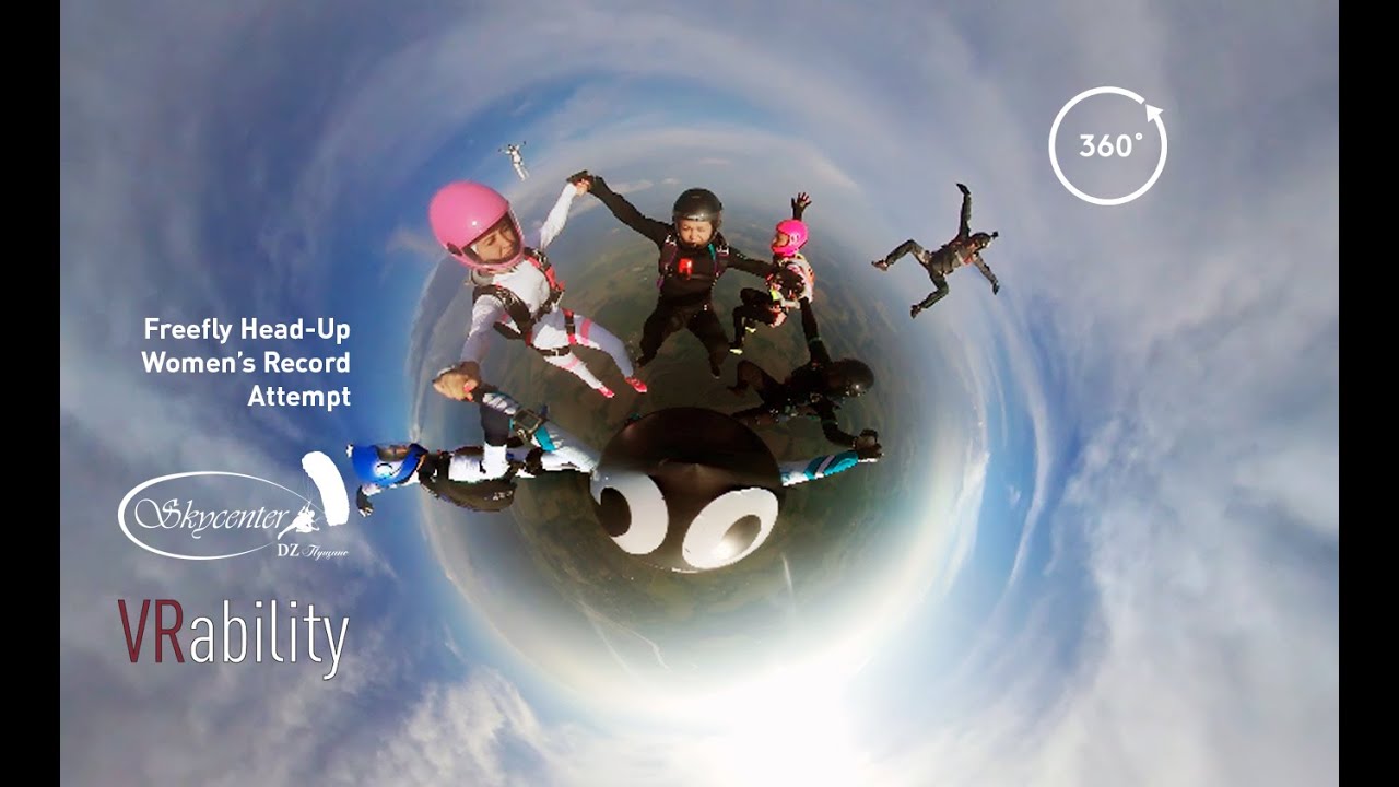 Skydiving Freefly VR 360 // Women's Record Attempt - YouTube