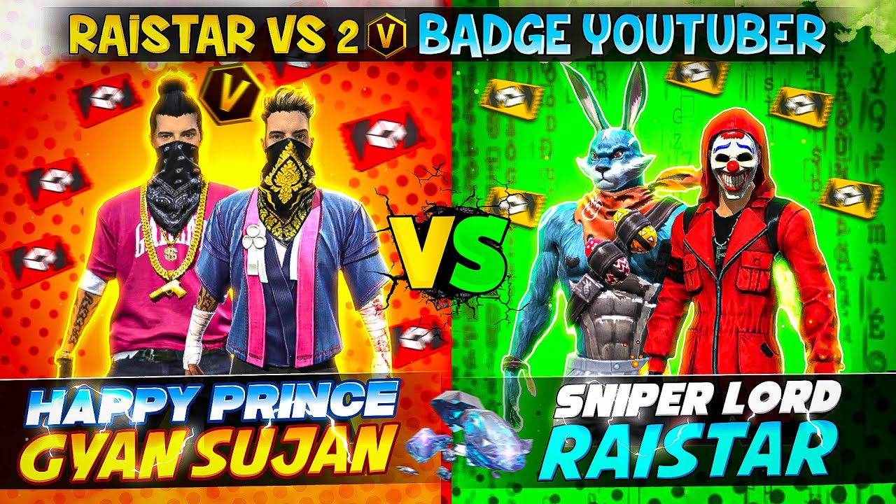Raistar vs 2 V Badge YouTubers God Level Speed Gameplay 😱 | WHO WON ...
