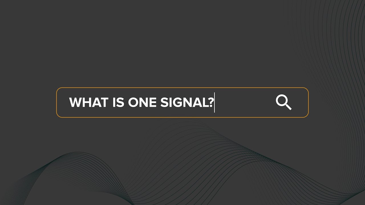 Introducing ONE SIGNAL - YouTube