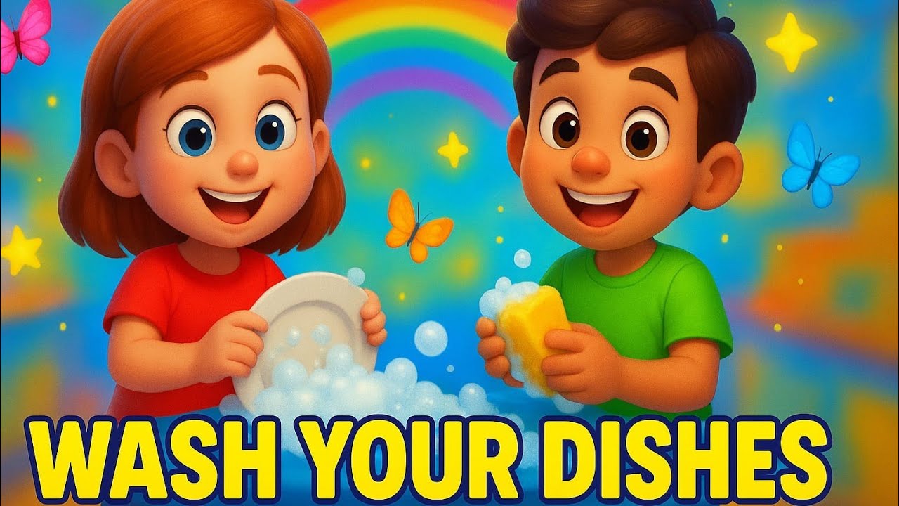 🍽️🎶 Wash Your Dishes Song for Kids | Fun Cleaning Up Rhyme | Baby ...