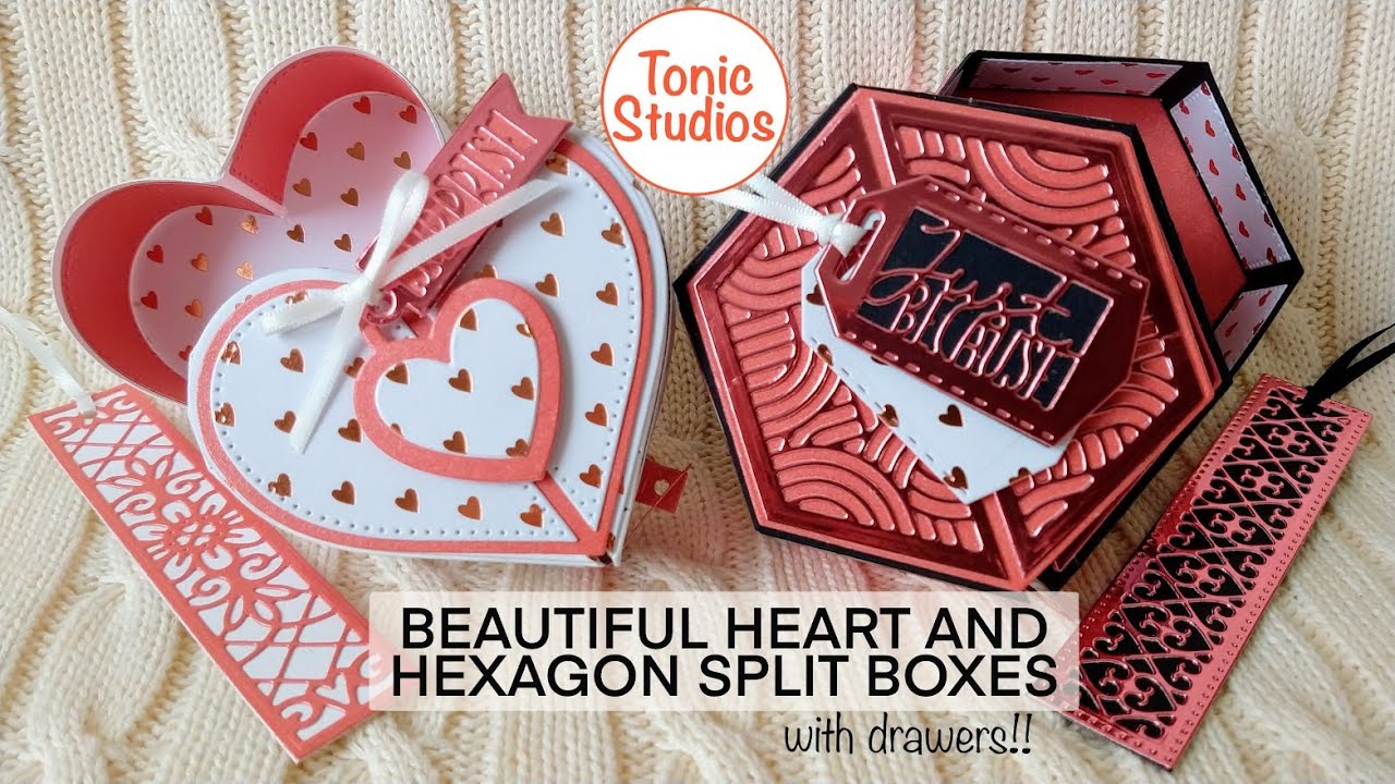 Beautiful Heart and Hexagon Split Boxes with Drawers - TONIC STUDIOS ...