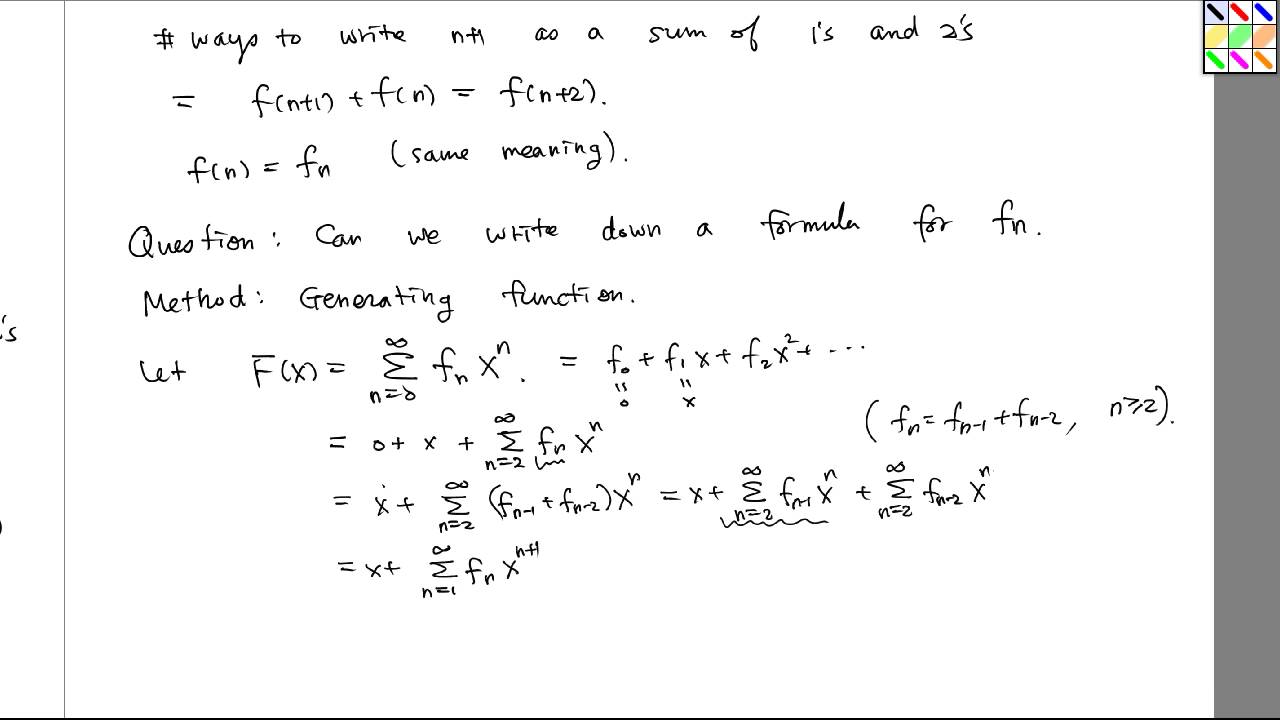 Introduction To Combinatorics Lecture 7 Recurrence Relations Youtube
