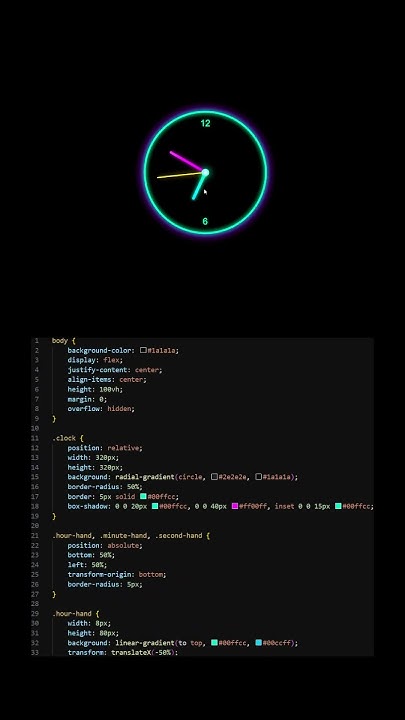 Neon Glow Clock Animation | CSS & JavaScript | Frontend UI Design - YouTube