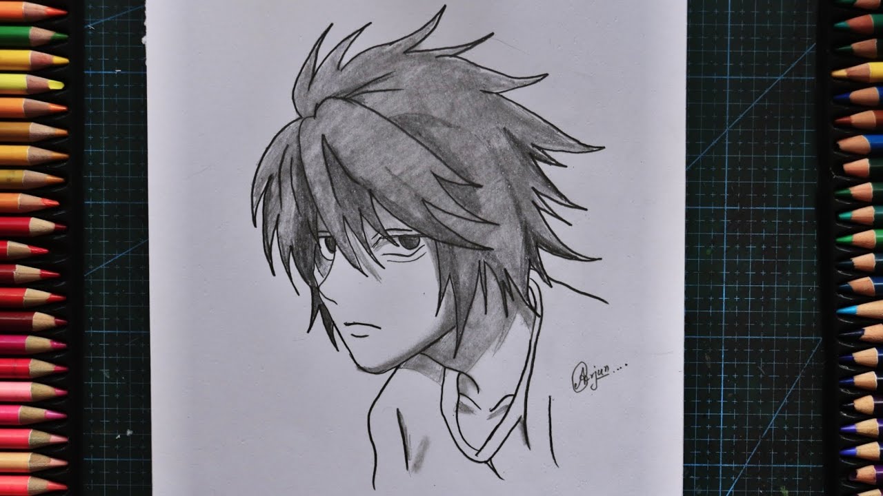 How To Draw L Lawliet || Death Note || Anime Drawing Step By Step - YouTube