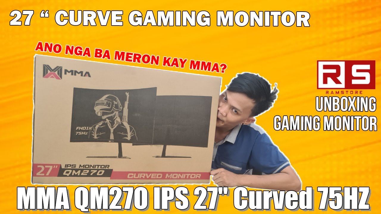 Unboxing MMA 27" CURVE GAMING MONITOR / MMA QM270 IPS 27" CURVED 75Hz ...