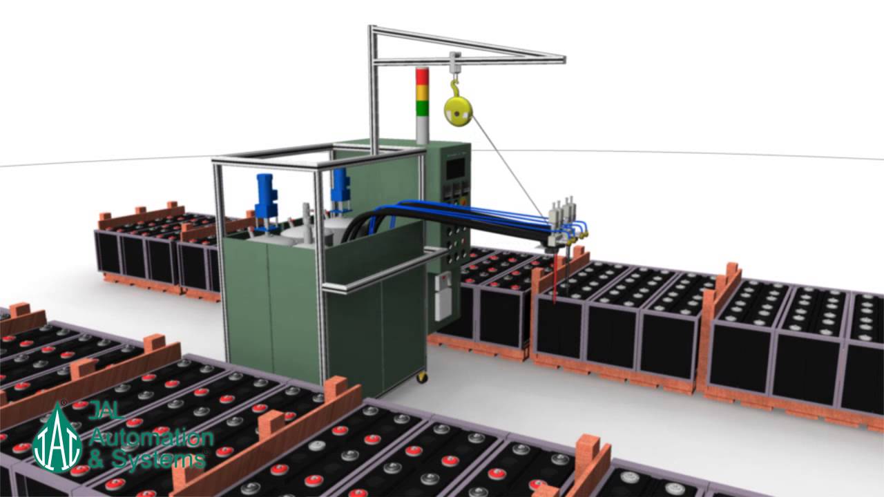 Battery Terminal & Cover Sealing Machine with two part on line mixing ...