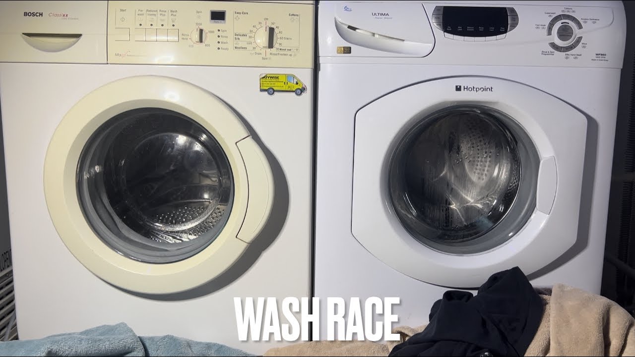 Wash Race! Bosch WFO2467 vs Hotpoint WF860 - Easy Care/Synthetics 40°C ...