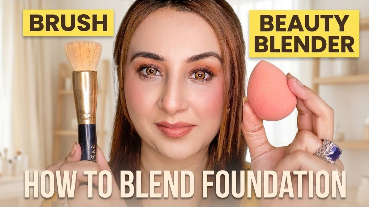 Two ways to Blend Foundation/ With Brush or With blender - YouTube