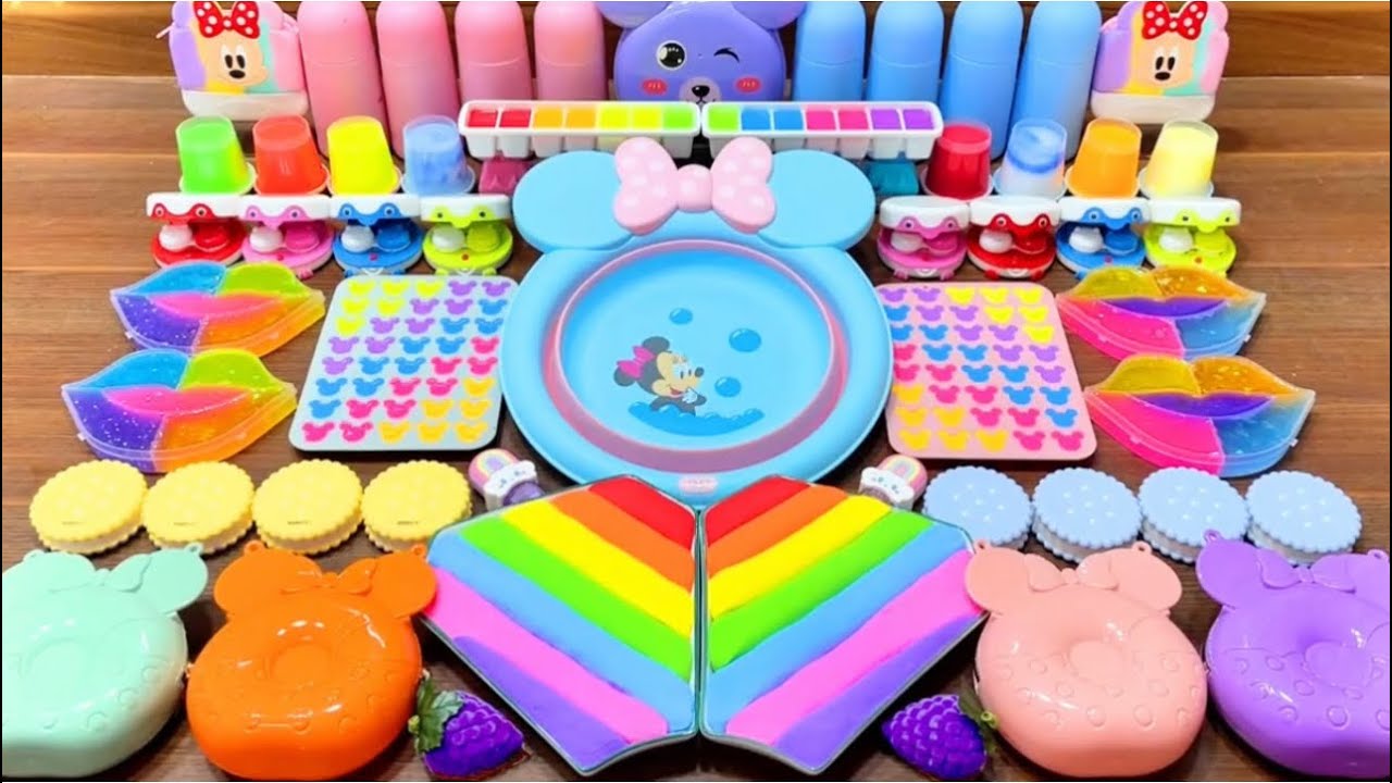 🌈 RAINBOW MICKEY MOUSE?! Mixing RANDOM Things into STORE-BOUGHT Slime ...