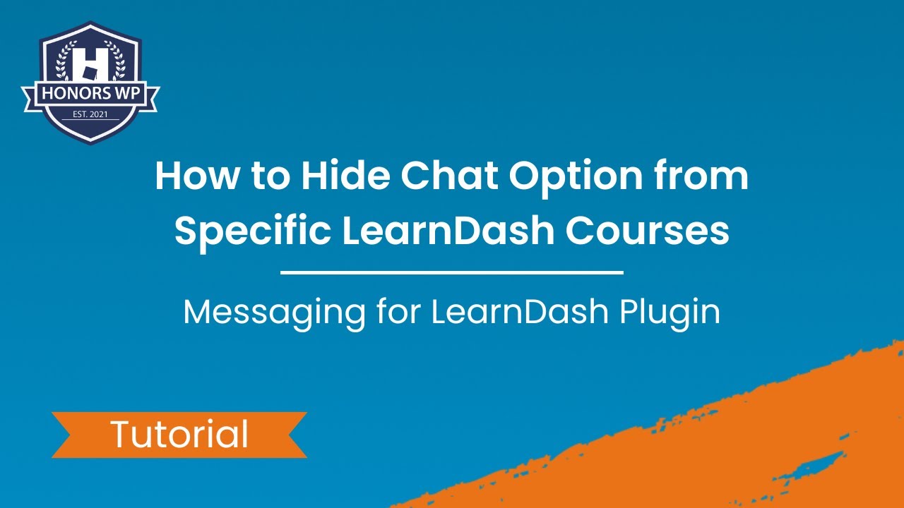 Messaging for LearnDash - Hide Chat from Specific LearnDash Courses - YouTube