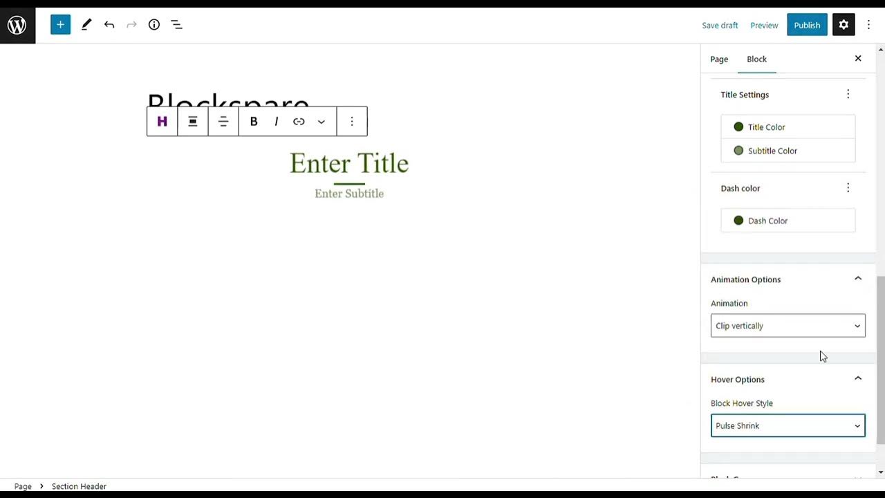 How to insert and design Section Header Block in WordPress Gutenberg Editor? - YouTube