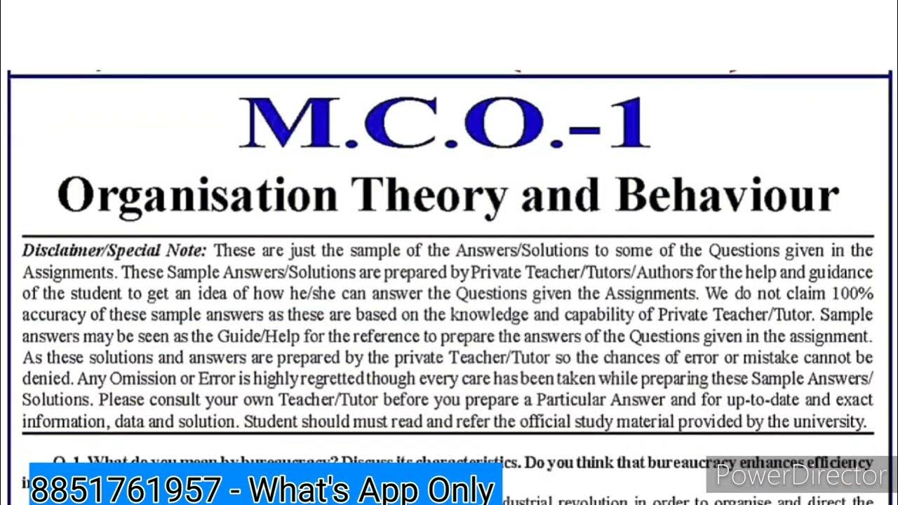 MCO 01 Solved Assignment 2022-23 | MCO 01 Solved assignment 2022-23 in English | MCO 1 ...