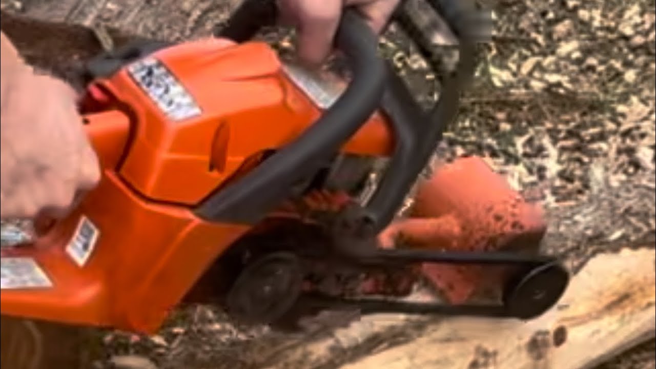 Dove Tail Cabin Build/ Debarking A Cedar Post - YouTube