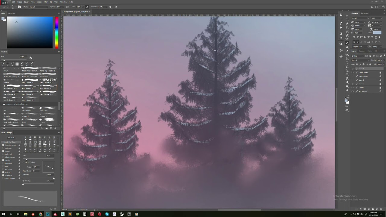 Bob Ross - "In the mist of winter" - Speed painting - WIP - YouTube