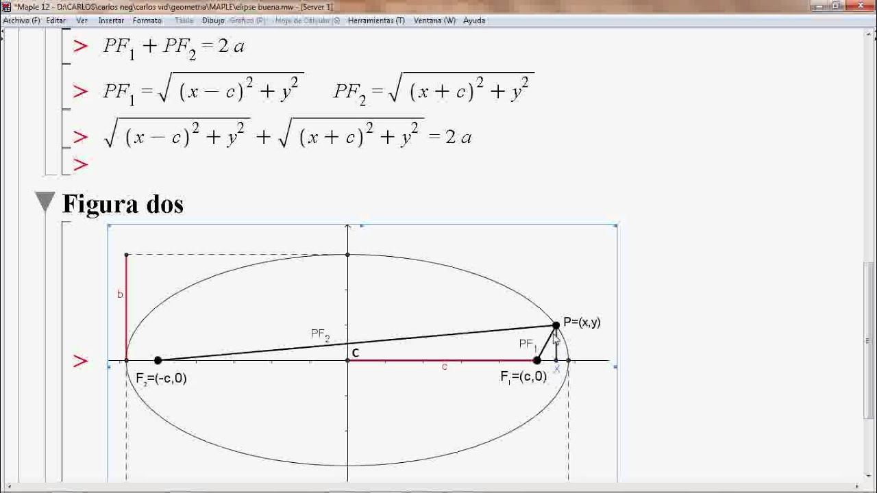 DEMOSTRACIÓN DE LA ECUACIÓN DE LA ELIPSE primera parte - YouTube