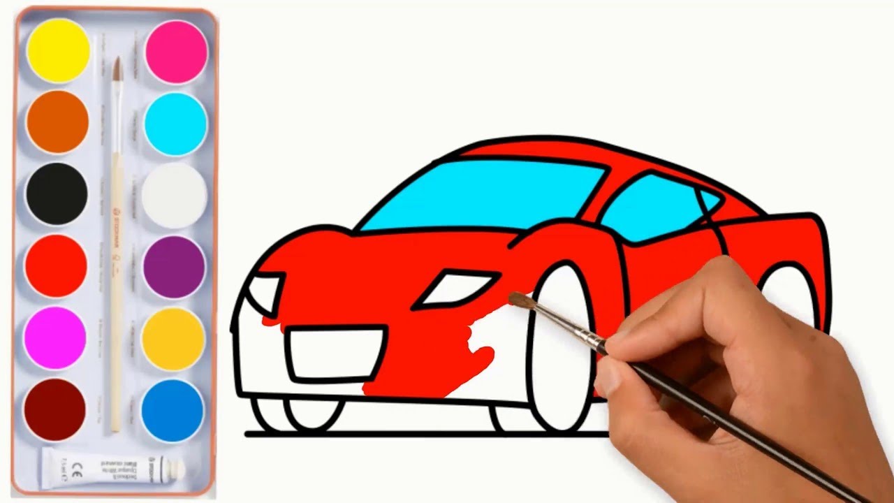 Drawing a car | Bolajonlarga mashina chizish | Как рисовать машину ...