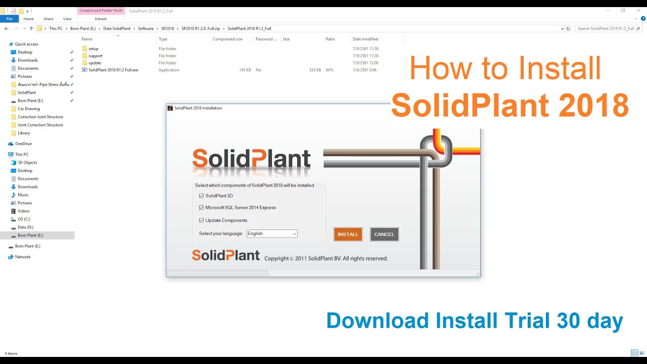 SolidPlant Thai: How to install SolidPlant 3D 2018 - YouTube