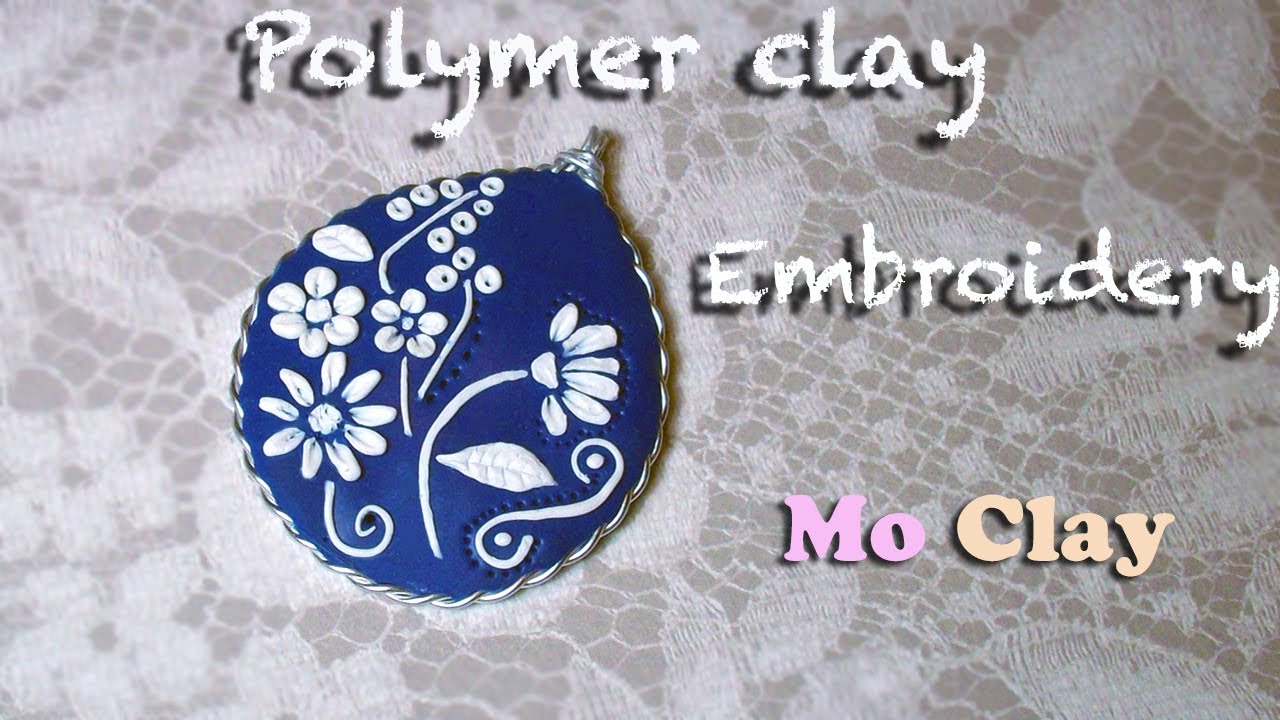 Cameo, cabochon polymer clay / fimo tutorial - Embroidery and wire ...