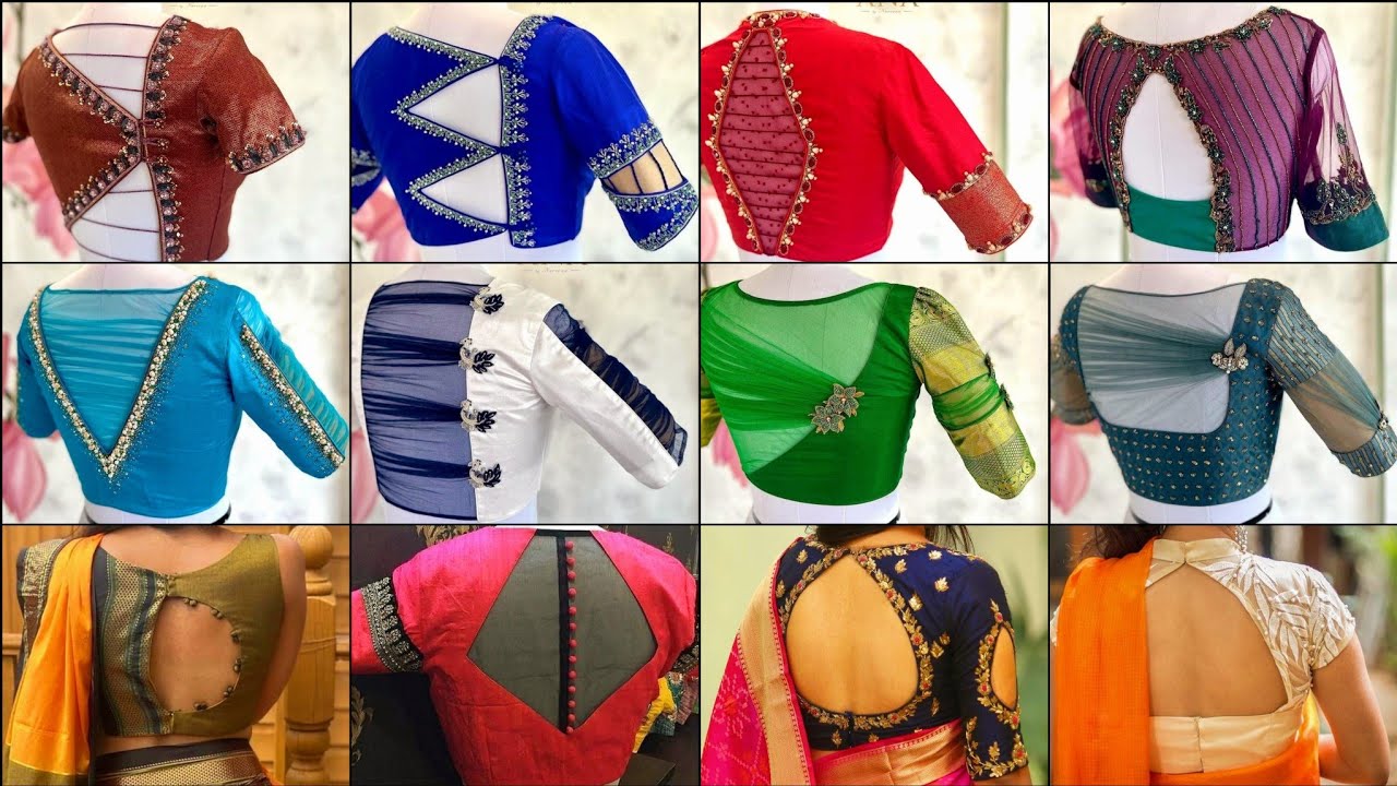 Latest Blouse Design Back Neck Model//New Blouse Neck Design Back Side ...