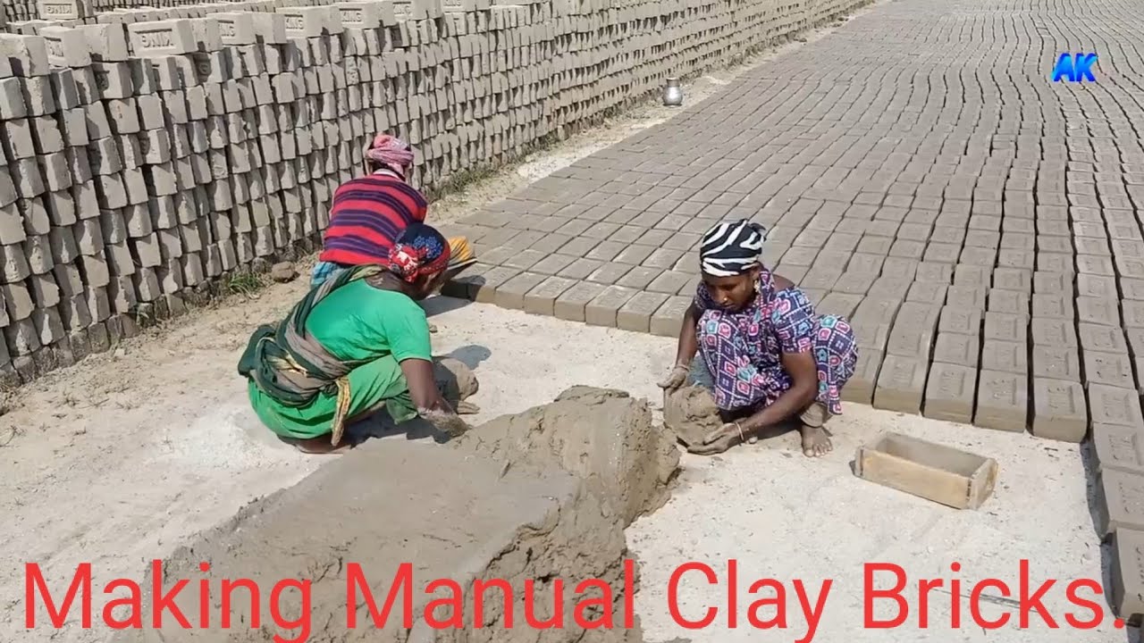 MANUFACTURING MANUAL CLAY BRICKS BY ANCIENT TECHNOLOGY(PART-22). - YouTube