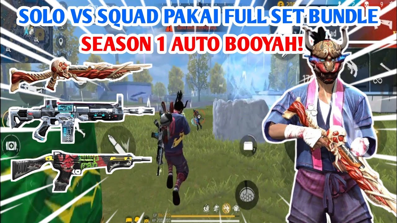 SOLO VS SQUAD PAKAI FULL SET BUNDLE SEASON 1 AUTO BOOYAH!!! - YouTube