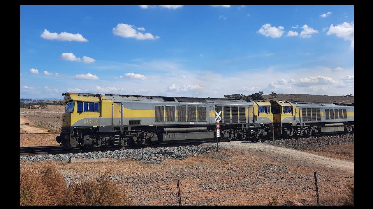 Aurizon and Qube Container trains on the main south April2025 - YouTube