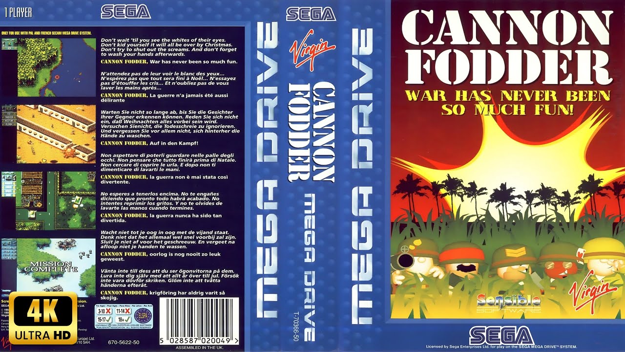 [𝐓𝐢𝐭𝐥𝐞 𝐒𝐜𝐫𝐞𝐞𝐧] Cannon Fodder (SEGA Mega Drive Music + Game Footage) 🎶 ...