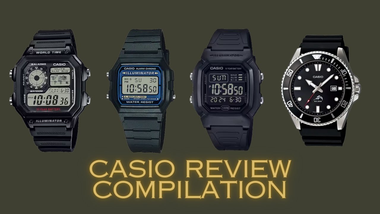 Casio Watch Review Compilation | A168 | W217-H | AE1200WH | F105W ...